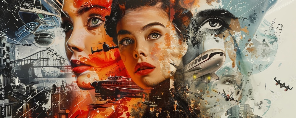 Illustrate a visually striking collage showcasing iconic opening scenes ...