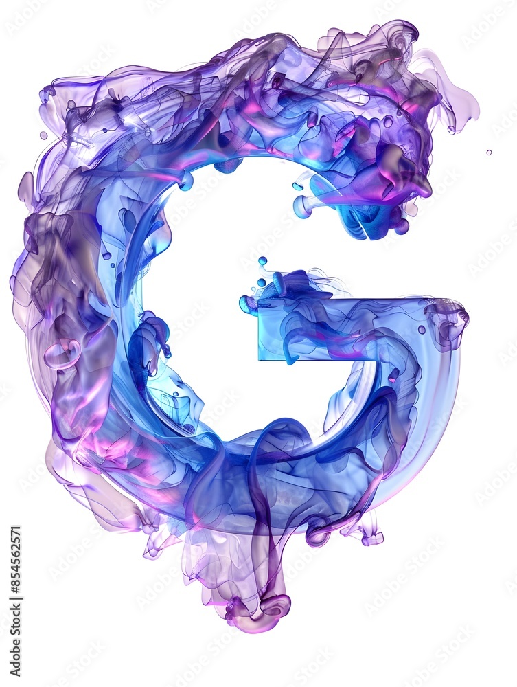 Iridescent Water Vapor Forming the Letter G in Dynamic 3D Composition ...