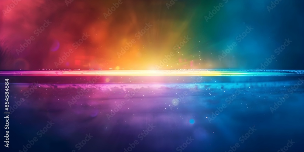 Old film effect with colorful rainbow lens flare and distressed blue ...