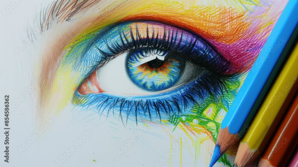 pencil drawing of Colorful raster drawings --ar 16:9 Job ID: 1a3802b3 ...