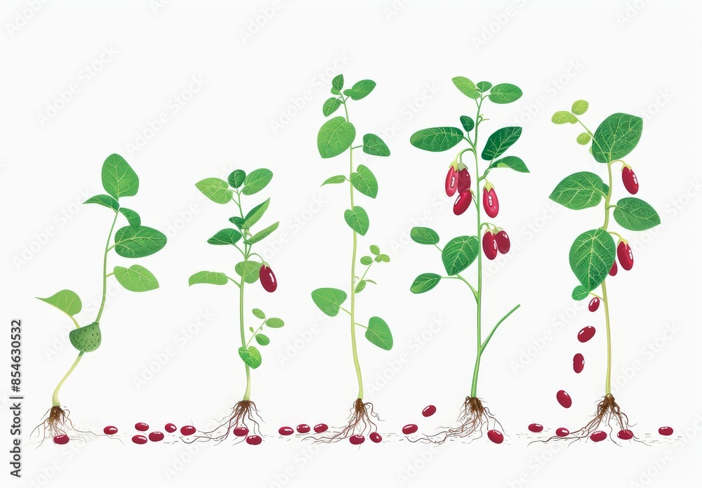 On a white background, a flat modern illustration shows the kidney bean ...