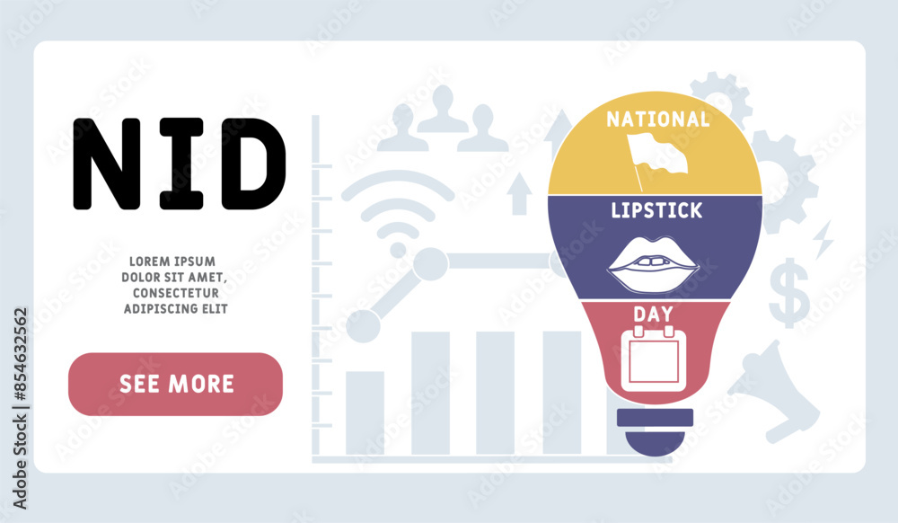 NID - National lipstick Day business concept background. vector ...