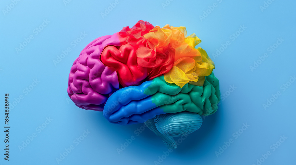 Human Brain with Colorful Paint Burst Splashes. Smart Idea, Creative ...