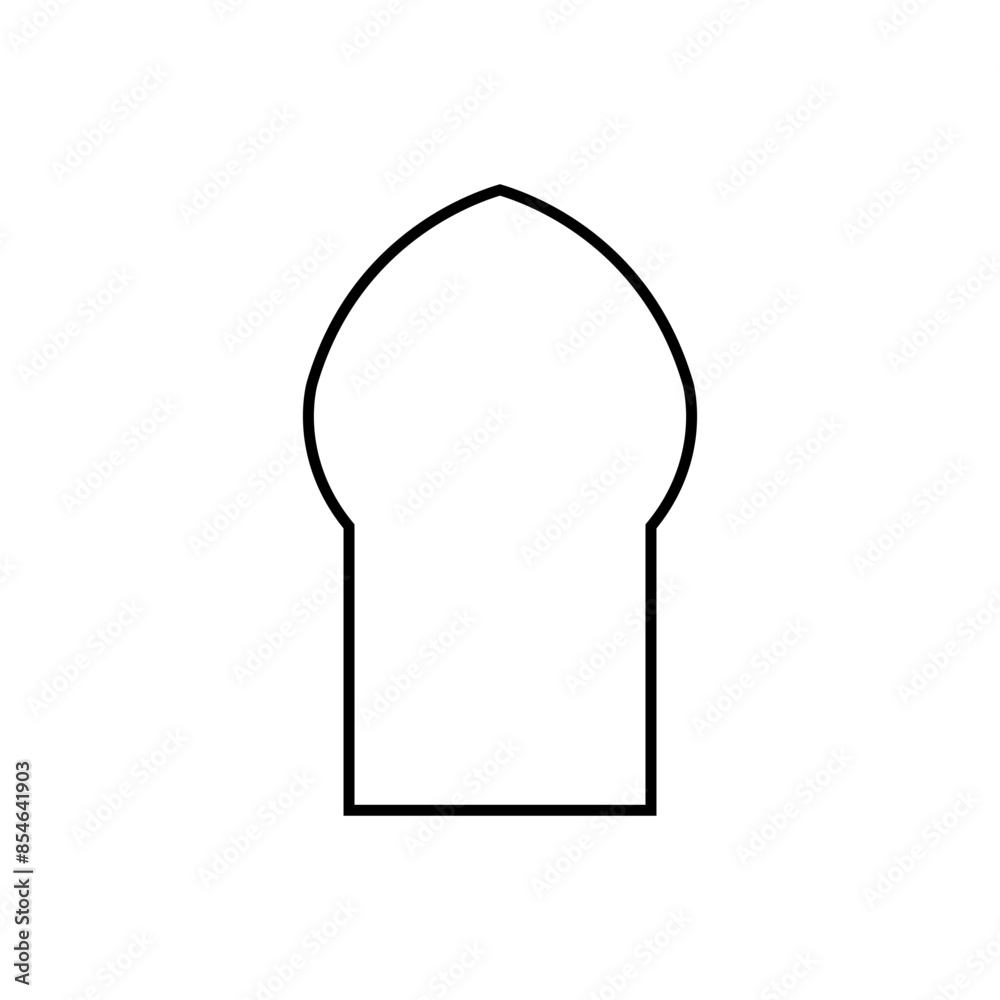Arabian window icon vector. Window illustration sign. Arabic style ...