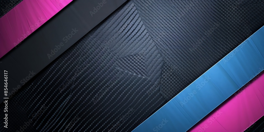 a carbon fiber background with one blue and one pink line, 2:1, banner ...
