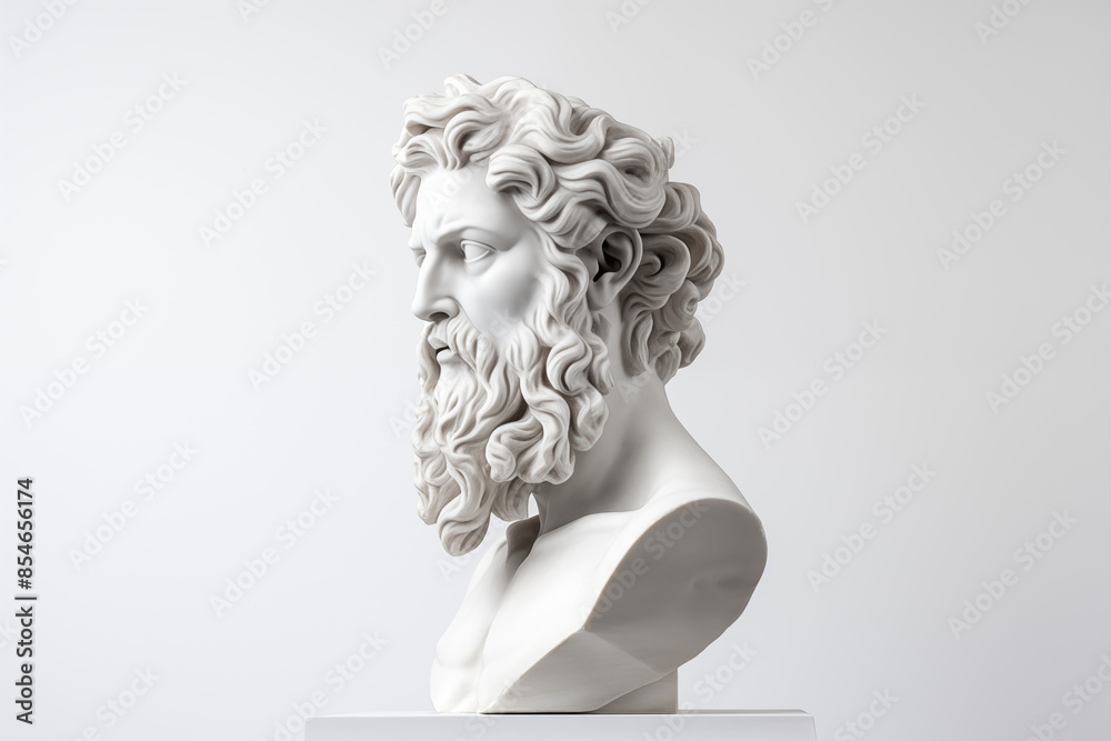 Bust of Greek statue on a white background. Topics related to Greek ...
