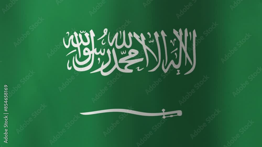 Flag of Saudi Arabia, 4K Seamless Loop Animation. Saudi Arabian Flag 3D ...