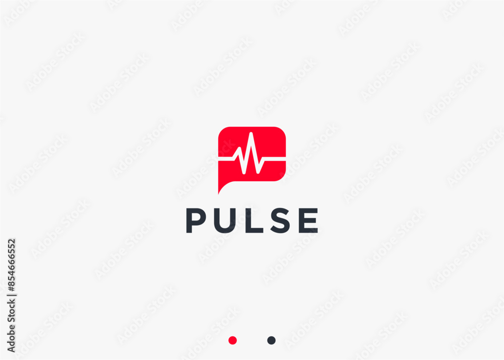 letter p with pulse logo design vector silhouette illustration Stock ...