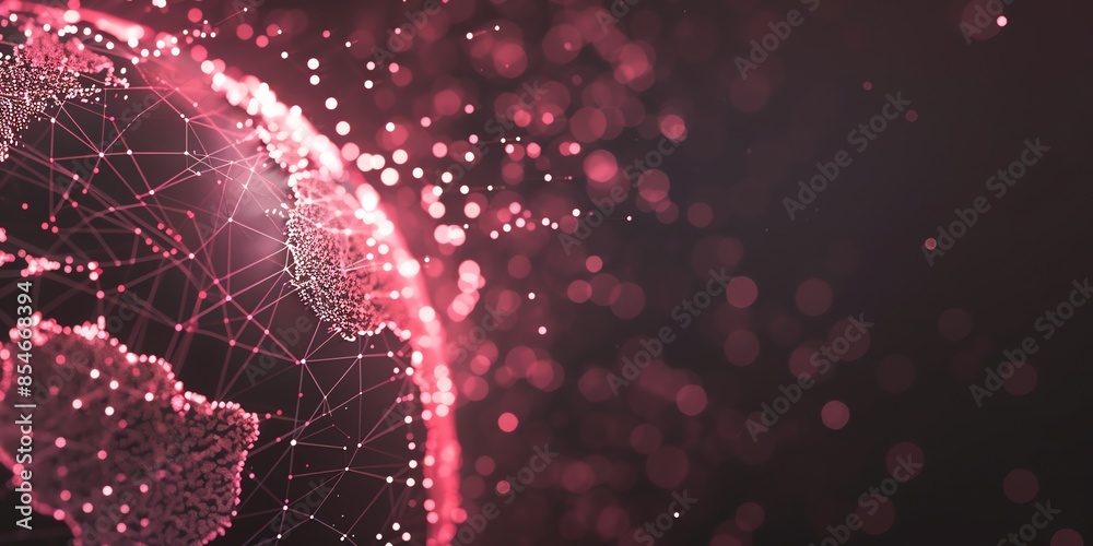 wallpaper global planet network line transfer data cyber, pink, red ...