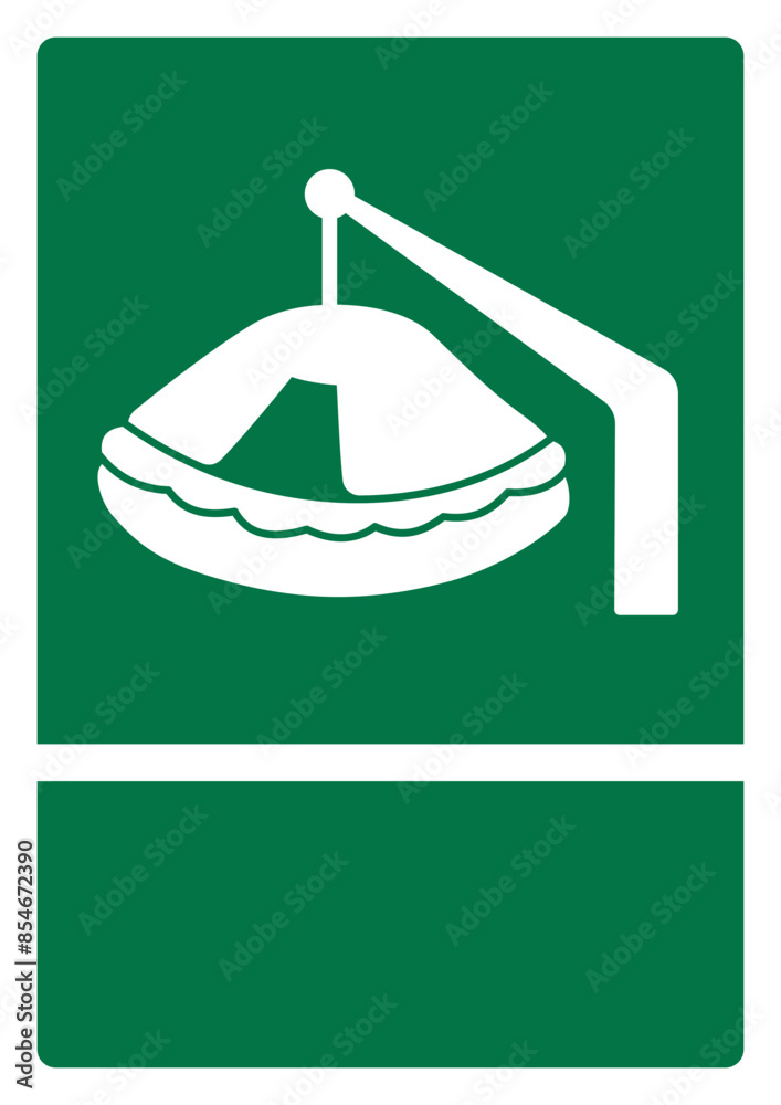 iso emergency and first aid safety signs davit-launched liferaft your ...