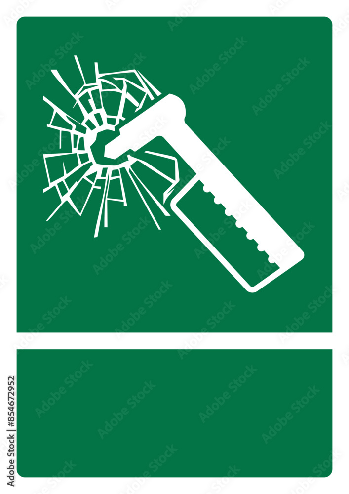 iso emergency and first aid safety signs emergency hammer your custom ...