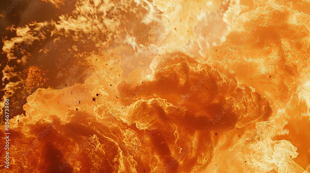 Intense fire and smoke explosion with flames and billowing smoke ...