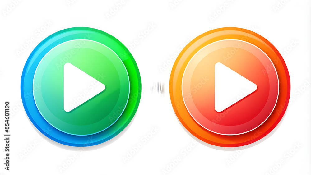 Play Button Icon Circle | Start Buttons Illustration | Video Audio ...