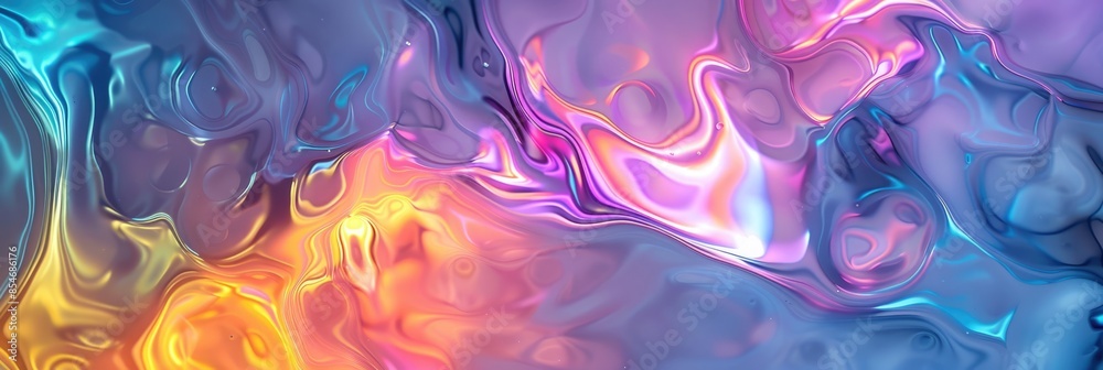 rainbow titanium liquid fluid shiny smooth metal texture Stock Photo ...