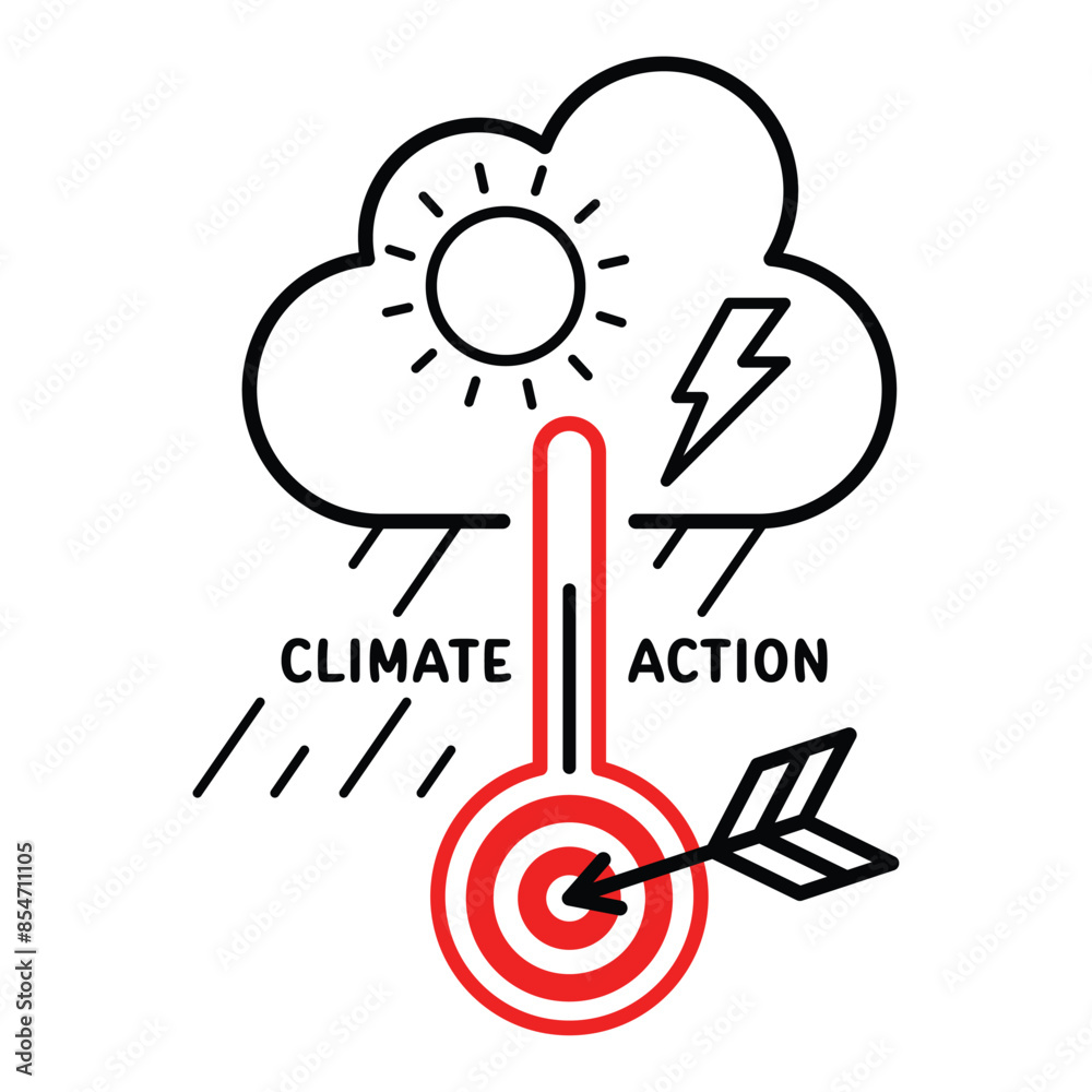 Climate action goal icon. Corporate social responsibility. Sustainable ...