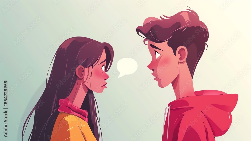 Shaming on social media, flat design, side view, cyberbullying scene ...