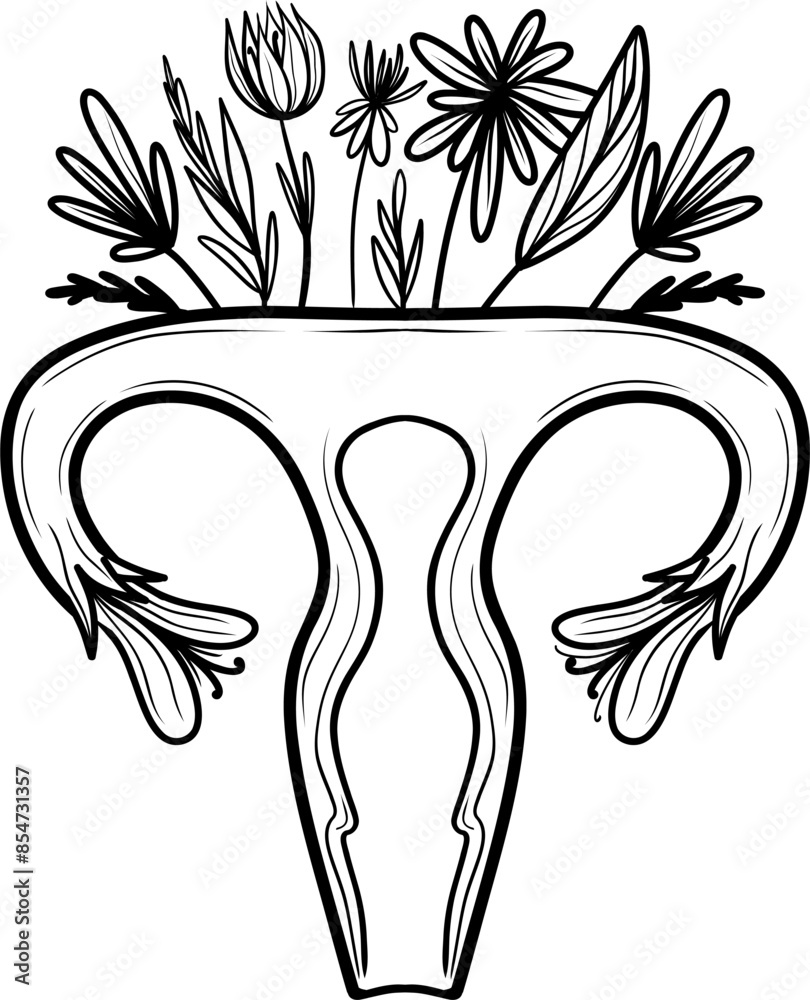 Menstruation period doodle. Feminine hygiene products, menstrual ...