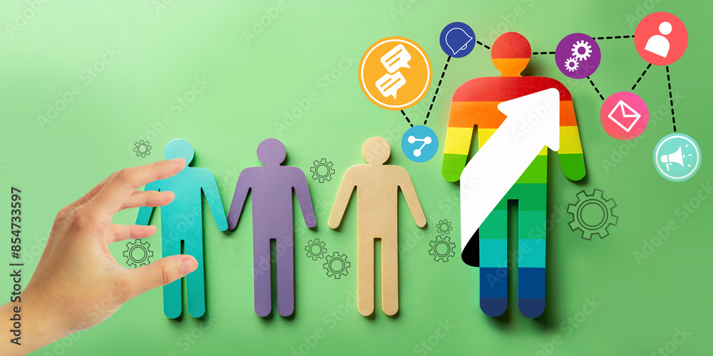 Abstract background. Paper Cutting Art of People symbol in LGBT Family ...