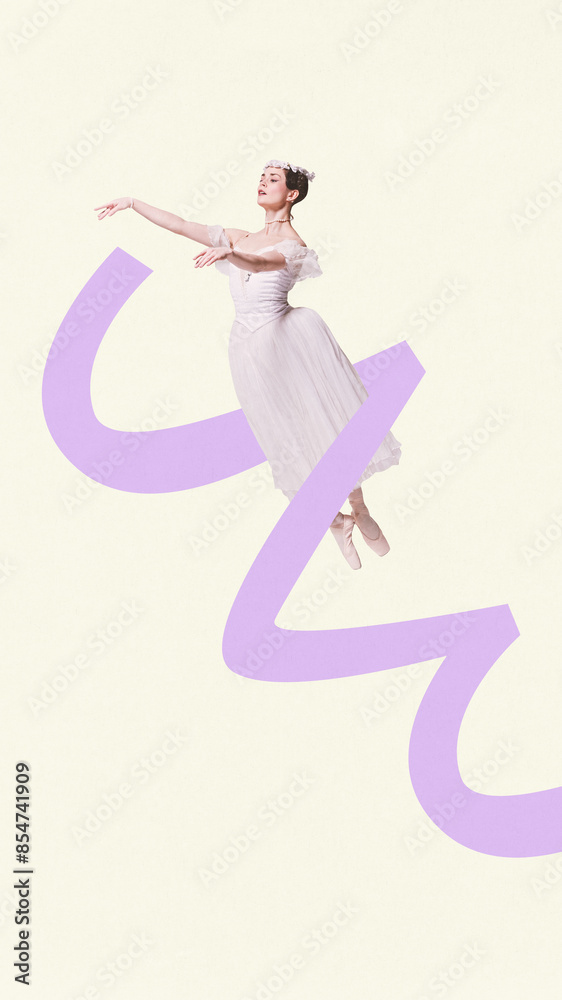 Contemporary art collage. Whirlwind of dance, in form of abstract ...