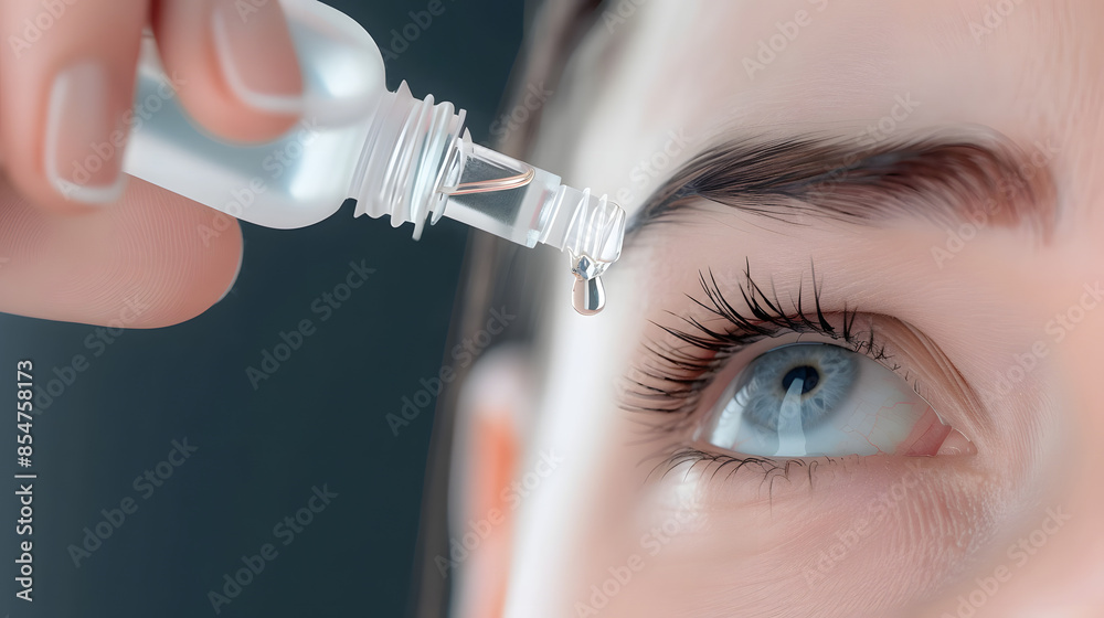 Foto de Closeup female hand is holding little bottle with healing drops ...