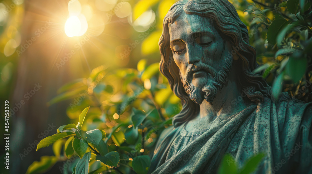 Jesus Christ's Reflective Moment in Garden., Modern Depictions of Jesus ...