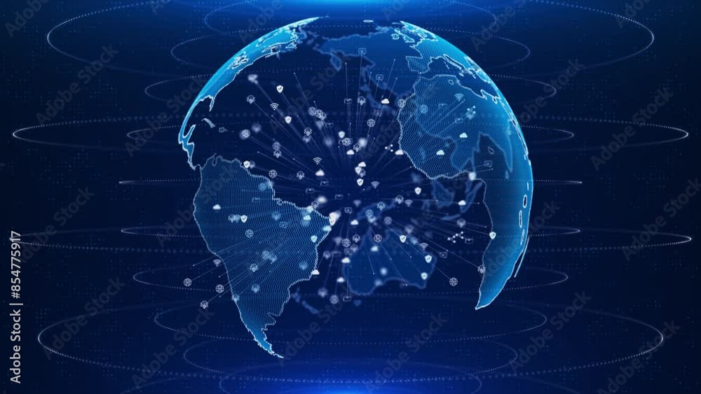 Planet earth globe maps world animation Business Network world map ...