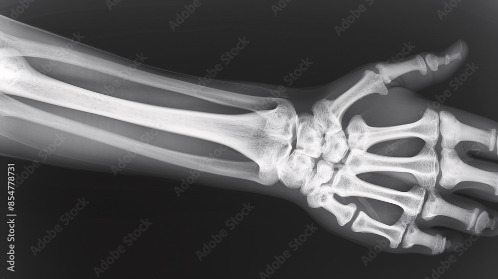 Photo & Art Print X-ray showing a comminuted fracture of the radius ...