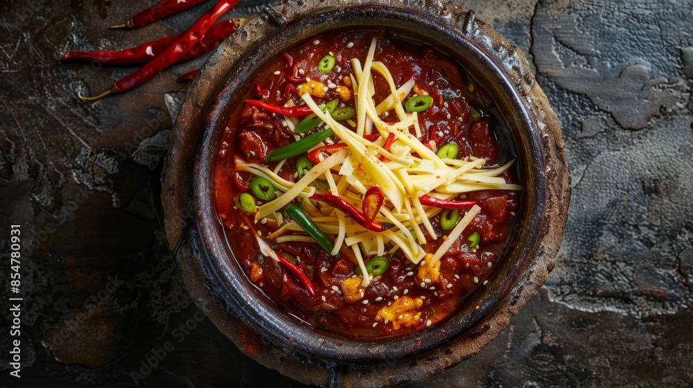 Bhutanese ema datshi, a traditional spicy chili and cheese curry ...