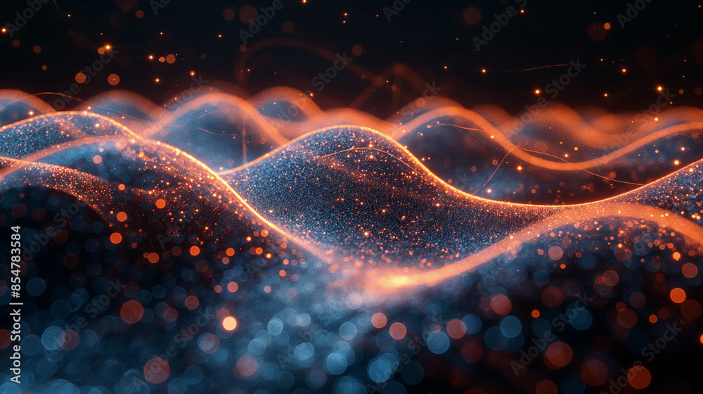 Conceptual illustration of 3D filaments symbolizing data in parabolic ...