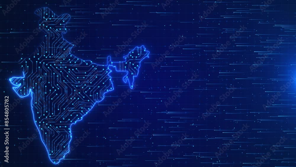 Map of Digital India country Digital India Concept, India Map with ...