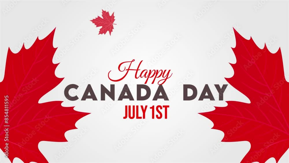 happy Canada day card July 4k animation video, happy canada day july ...