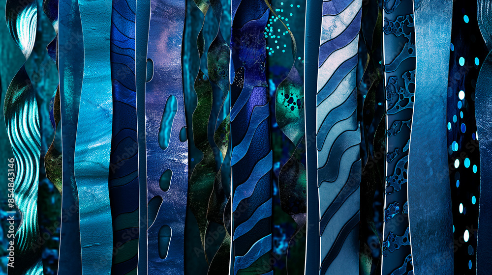 Collage:Digital Paper - a blend of organic forms and bioluminescent ...
