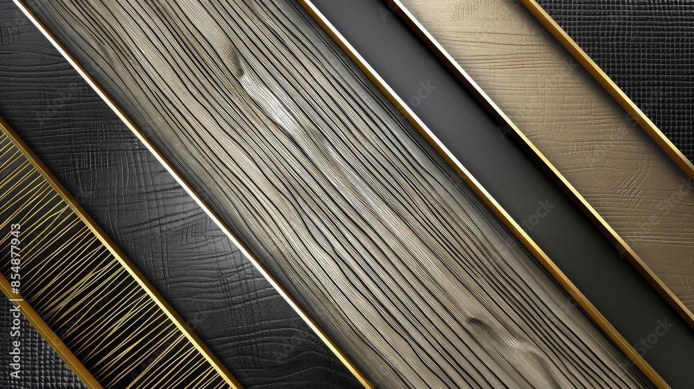 Modern 3D wallpaper with seamless textures of ash wood, brushed matte ...