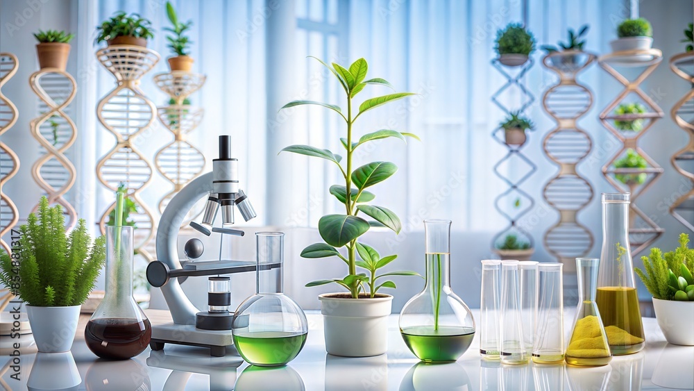 Biology laboratory nature and science, plant and environmental study ...