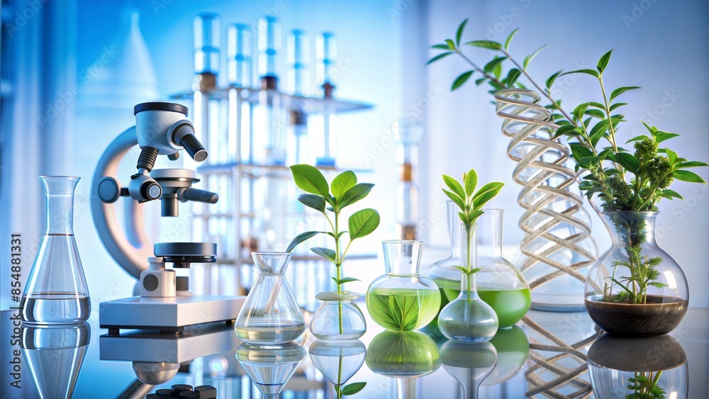 Biology laboratory nature and science, plant and environmental study ...