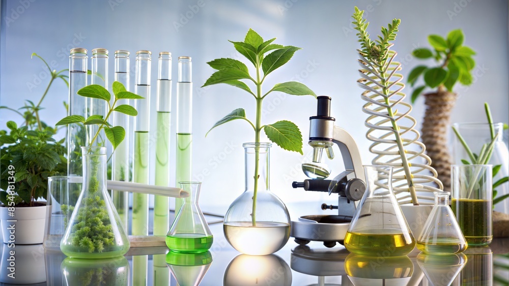 Biology laboratory nature and science, plant and environmental study ...