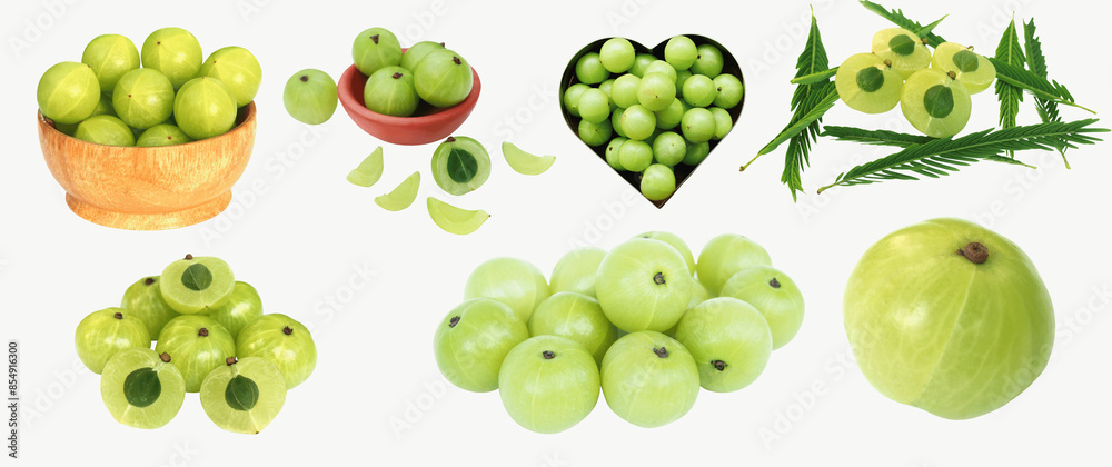 PNG amla fruit Indian gooseberry separated on transparent white ...