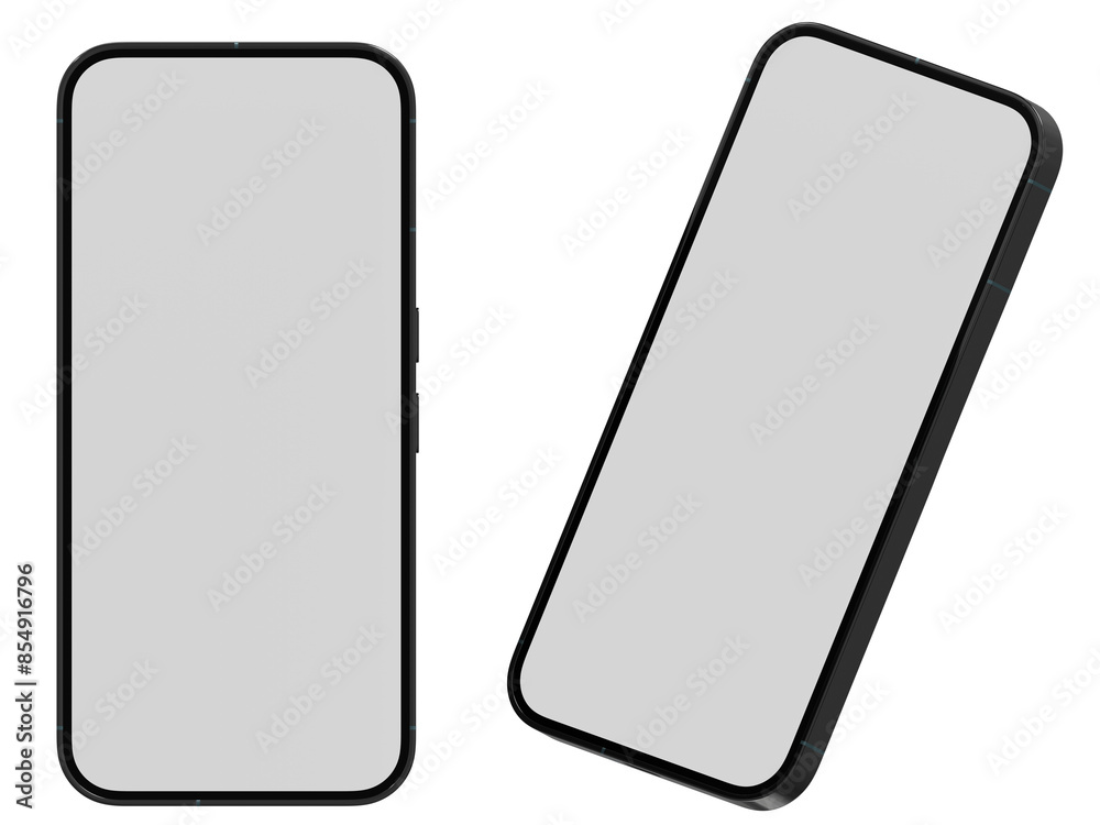 Realistic models smartphone with transparent screens. Smartphone mockup ...