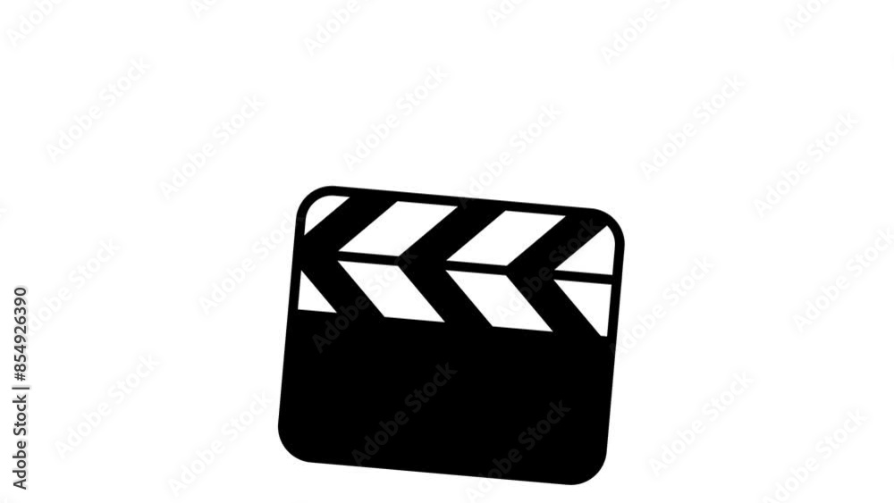cartoon icon animation of clapper board movie film video clipper board ...