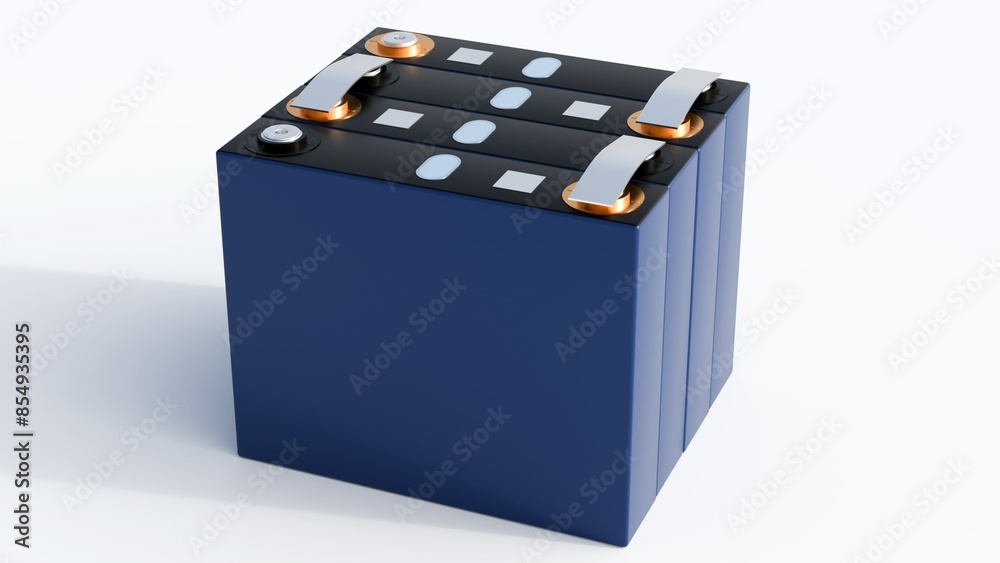 3d rendering of prismatic battery, rectangular lithium ion phosphate ...