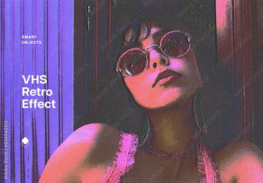 VHS Retro Photo Effect Mockup Stock Template | Adobe Stock