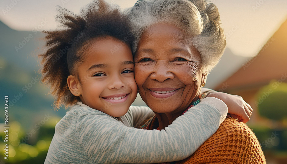 Happiness is homemade. The granddaughter and her elderly grandmother ...