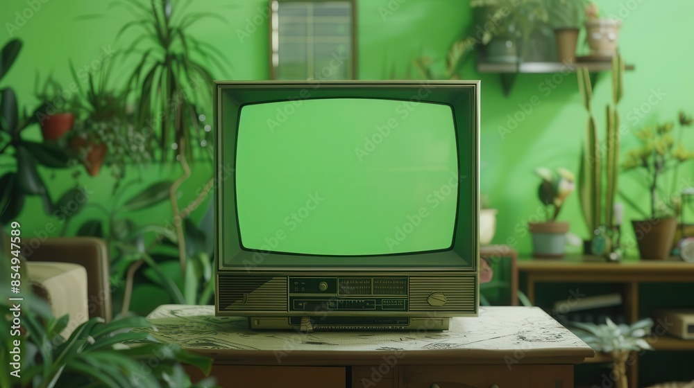 retro green screen tv from 1980s2000s vintage technology wallpaper ...