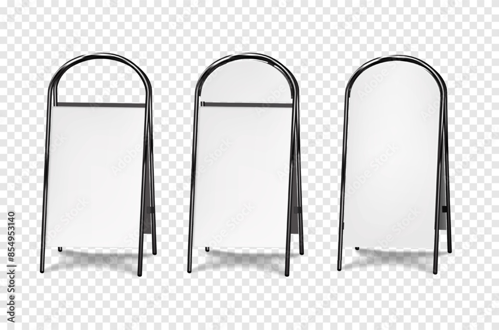 Sandwich white board, floor double sided easel banner. Vector mock-up ...