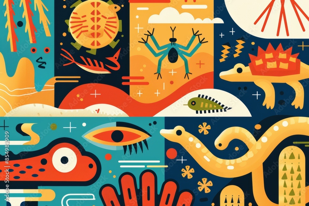 Passover plagues flat illustration showing ten plagues inflicted upon ...