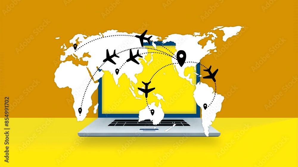 travel now by plane around the world, Airplanes flying according to ...