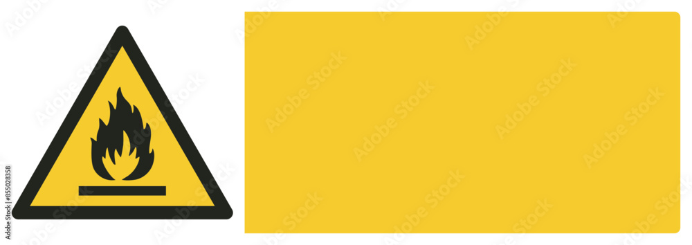 ISO warning safety signs_warning ; flammable your custom message here ...