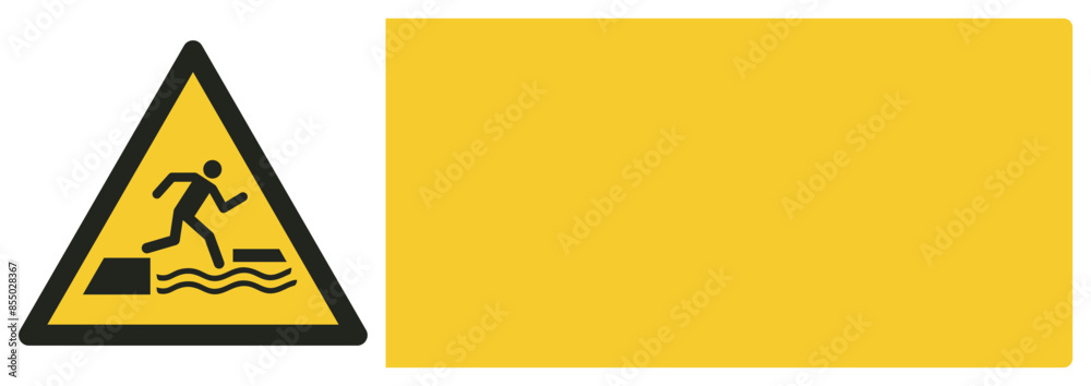 ISO warning safety signs_warning ; falling into water when stepping on ...