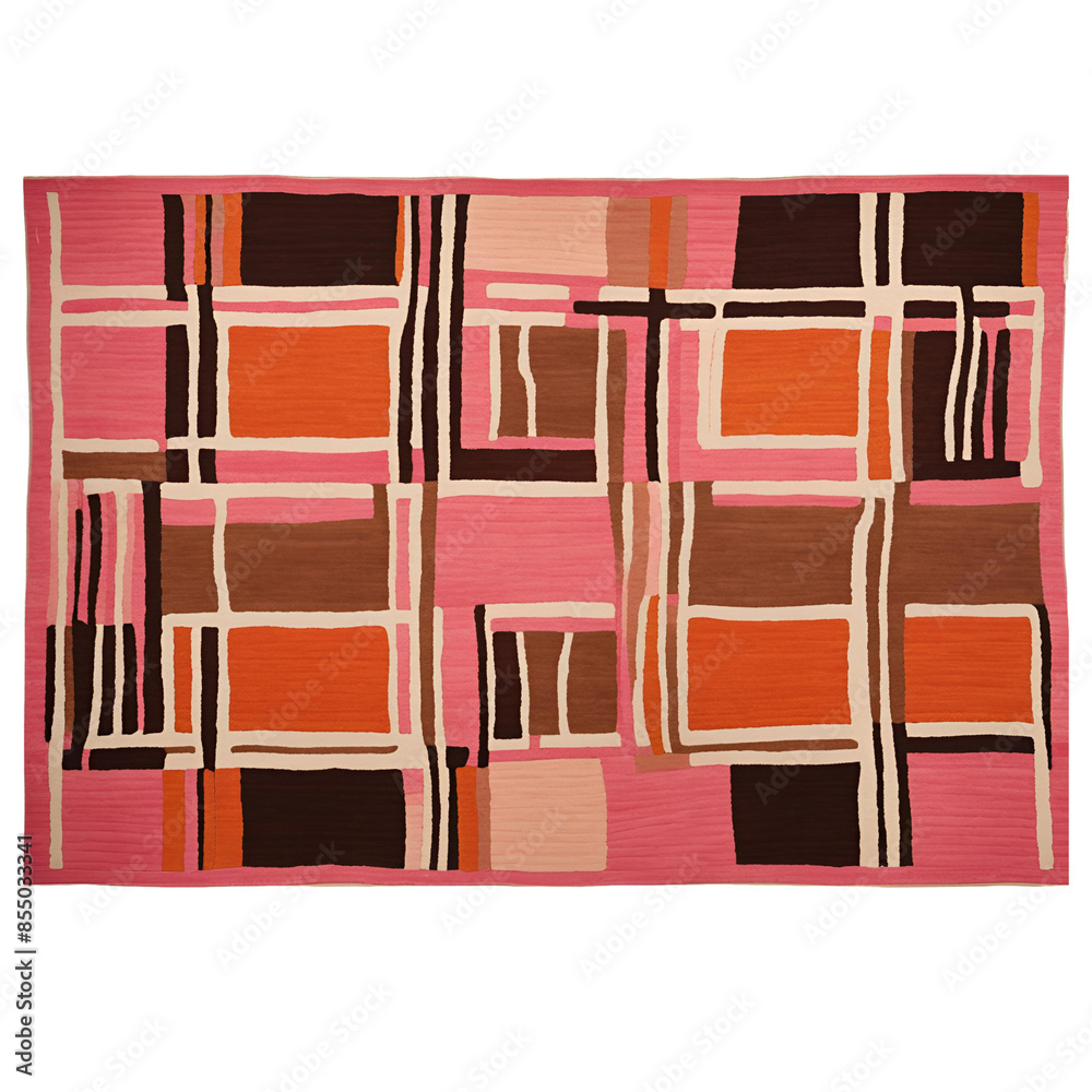 50s linear abstract Mid Century Modern Retro Square colorful fun bold ...