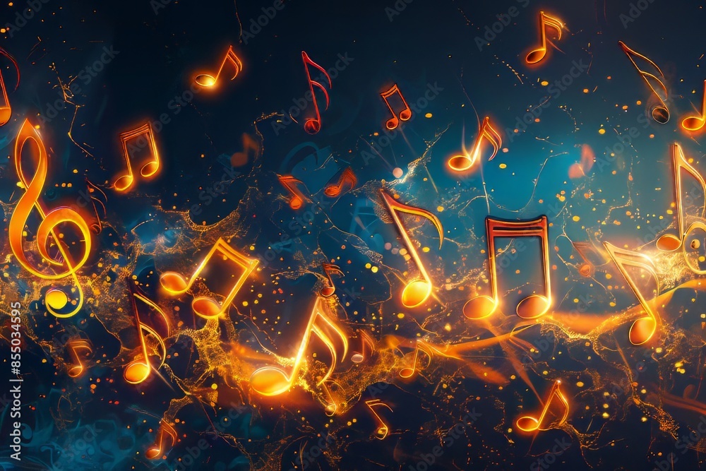 Musical notes background. Abstract Background with music notes. Stock ...
